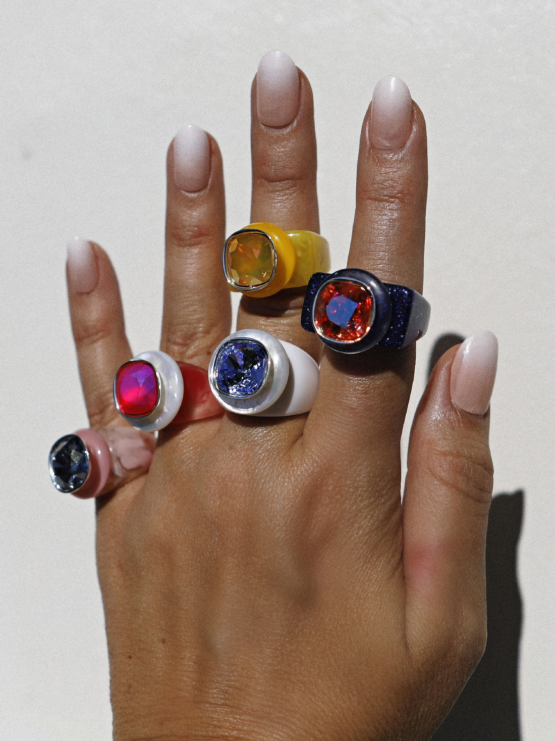 Unique Cocktail Rings | Colorful Acrylic Rings – MOUNSER