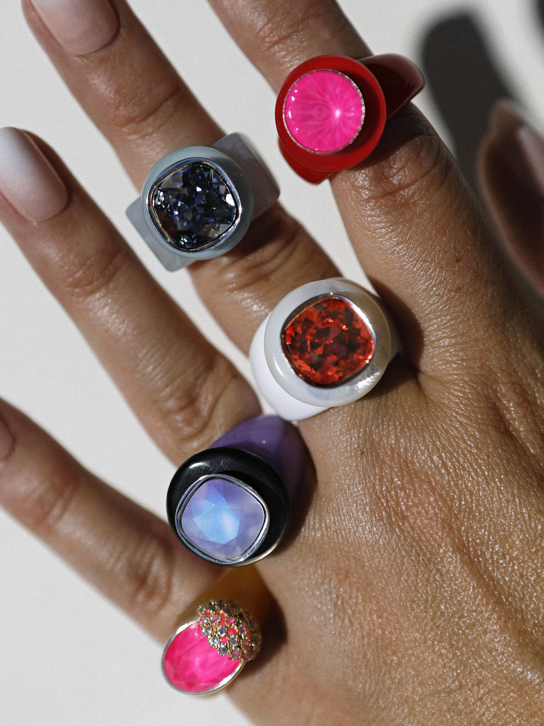 Unique Cocktail Rings | Colorful Acrylic Rings – MOUNSER