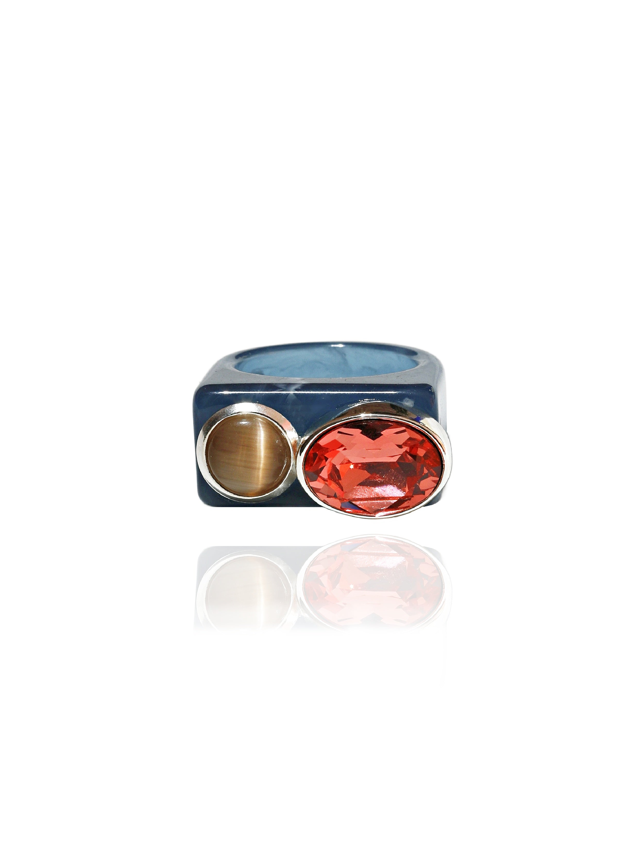MOUNSER Rings | Couplet Ring in Denim Blue - Colorful Cocktail Ring