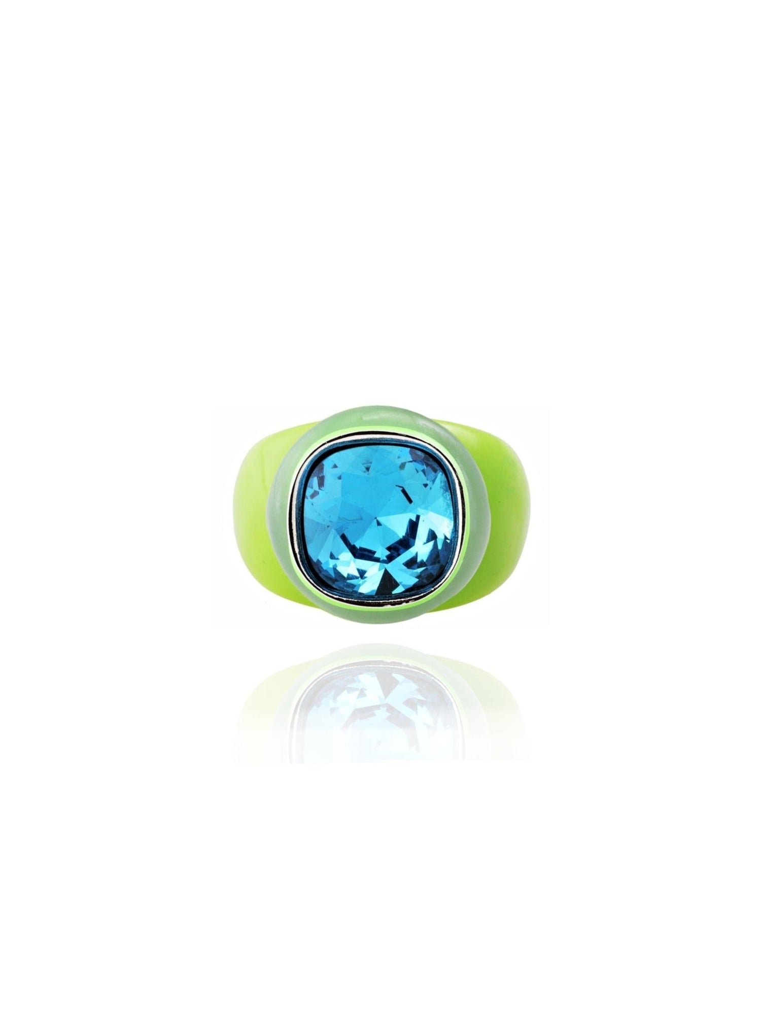 Luxury Acrylic Ring | Green Rhinestone Ring – MOUNSER