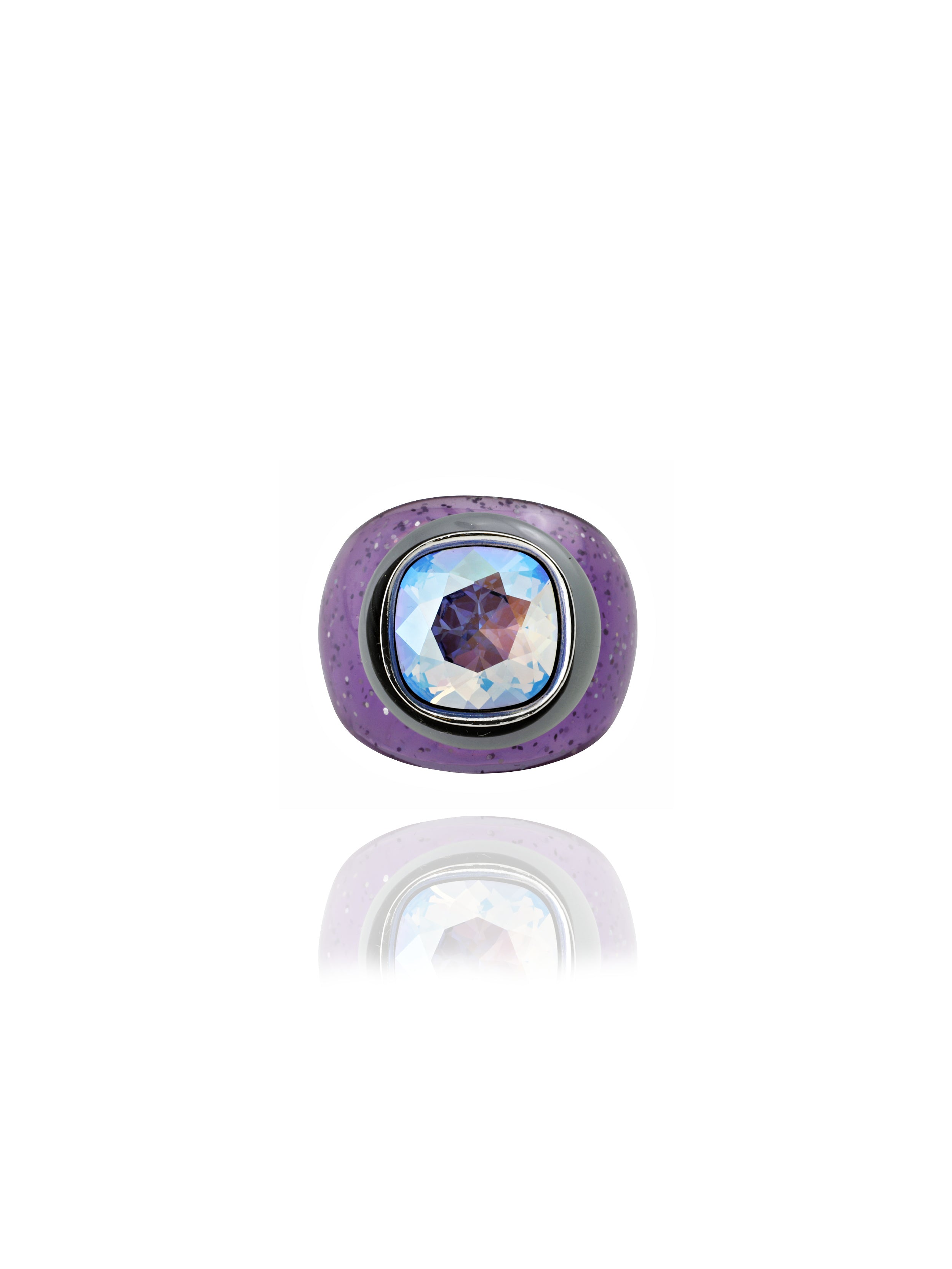 Daydream Ring in Provence | Purple Swarovski Designer Cocktail Ring ...