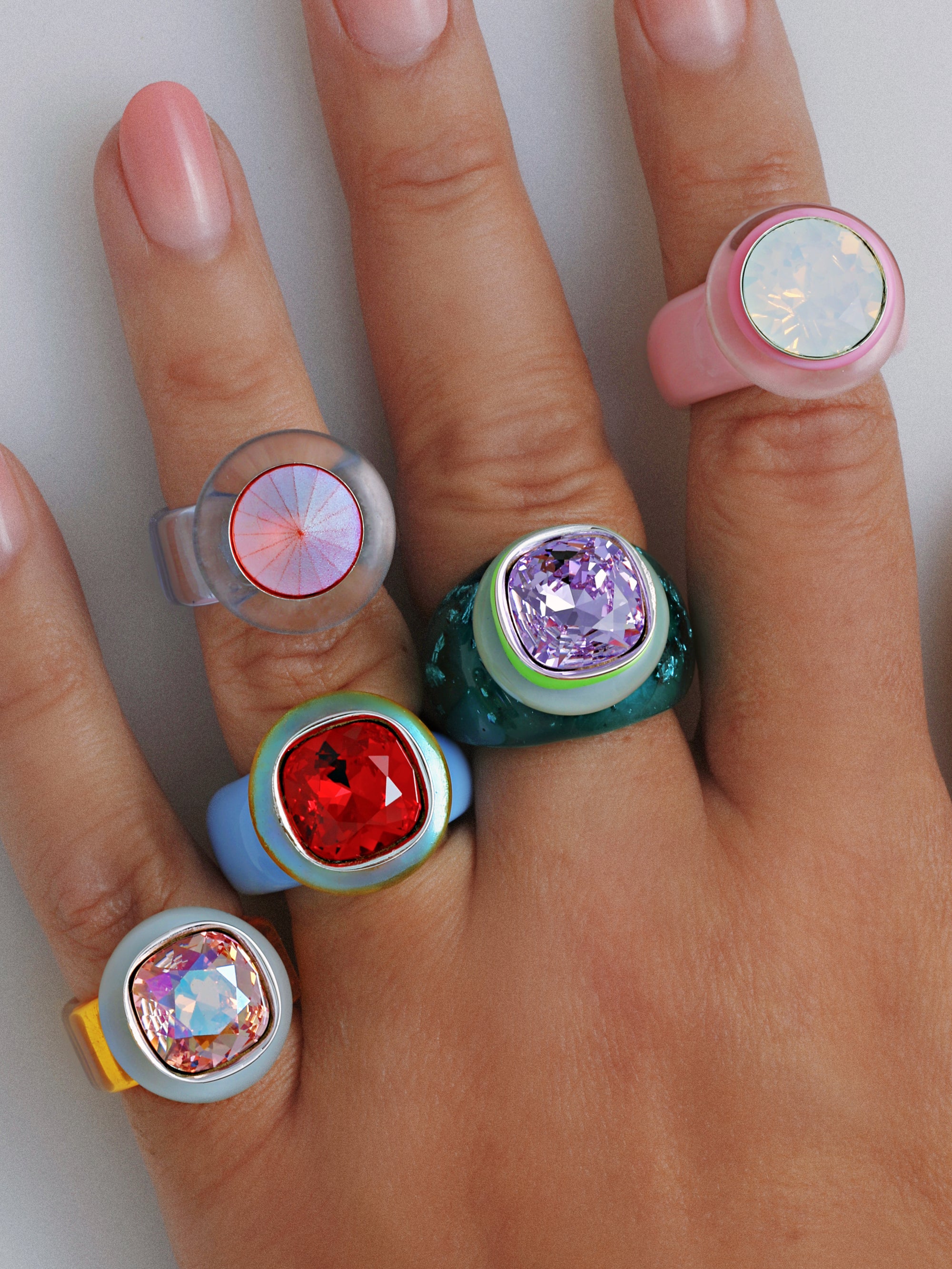 Unique Cocktail Rings | Colorful Acrylic Rings – MOUNSER