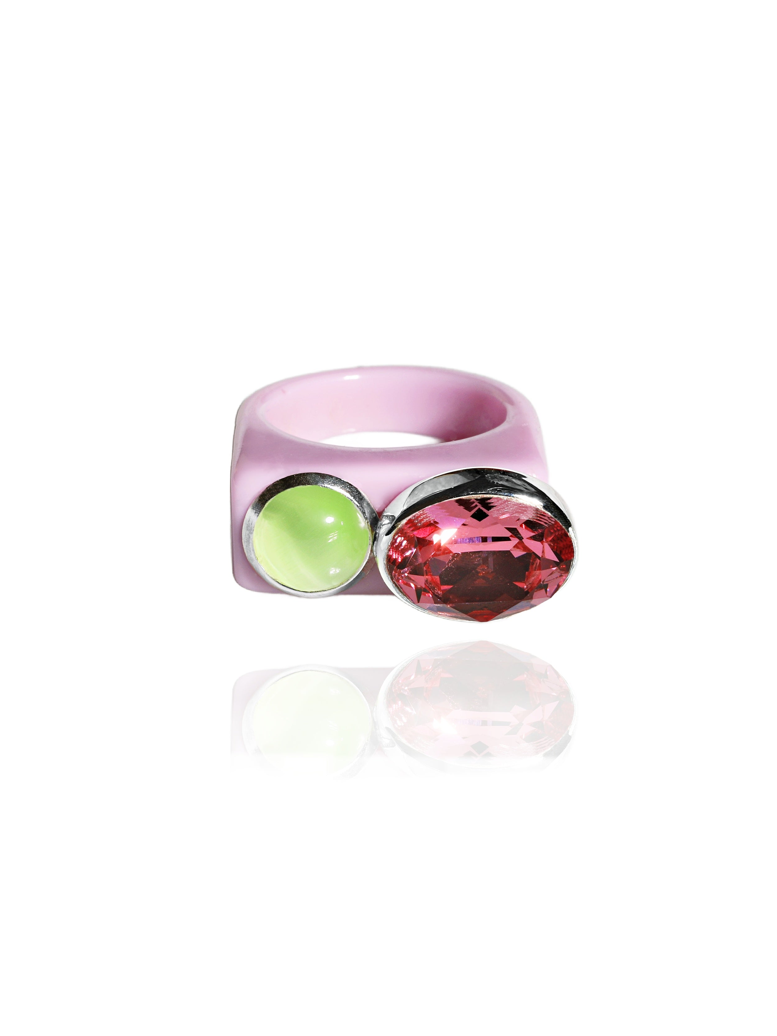 Luxury Acrylic Ring | Pink Rhinestone Ring – MOUNSER