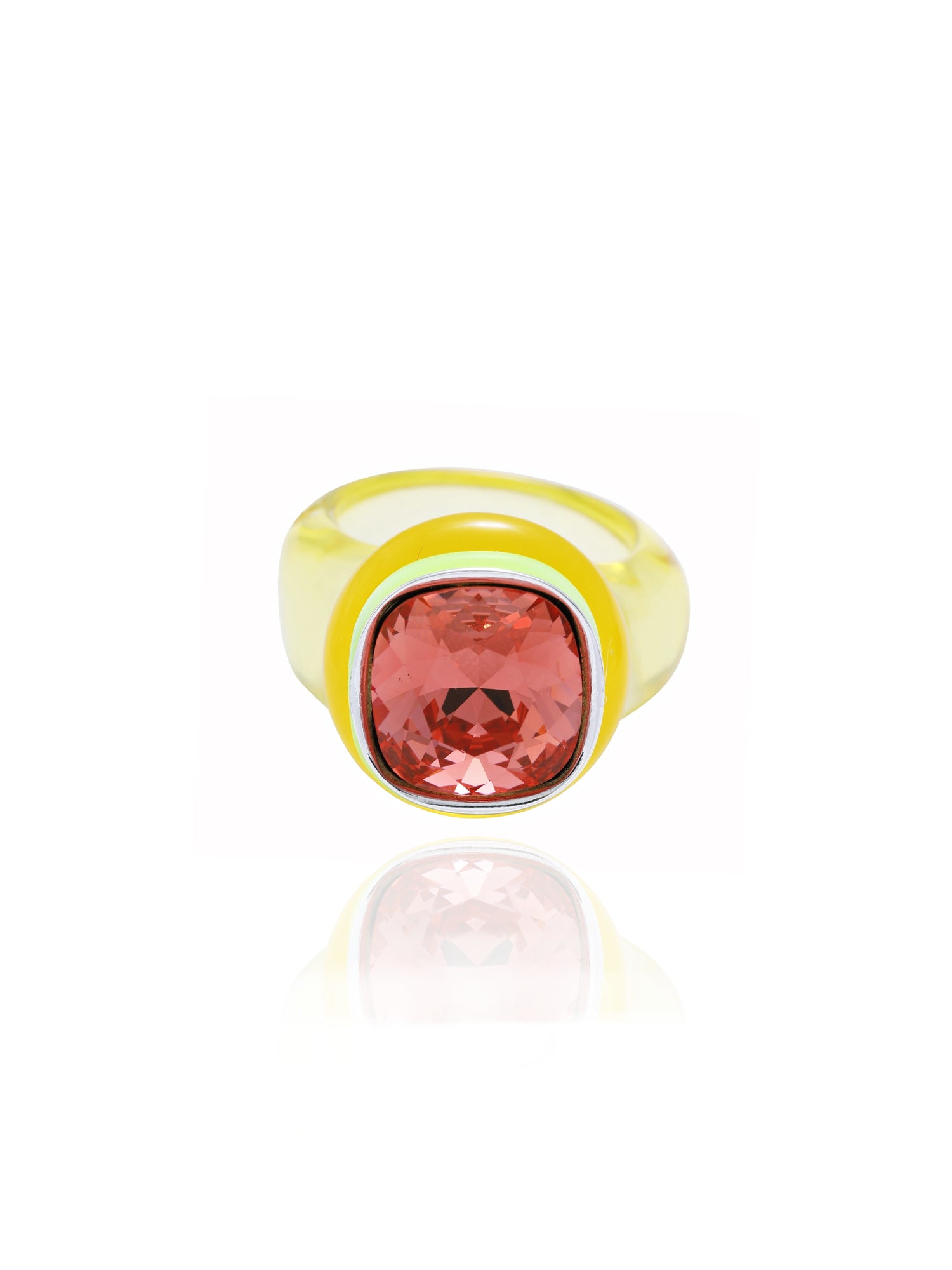 Luxury Acrylic Ring | Pink Rhinestone Ring – MOUNSER