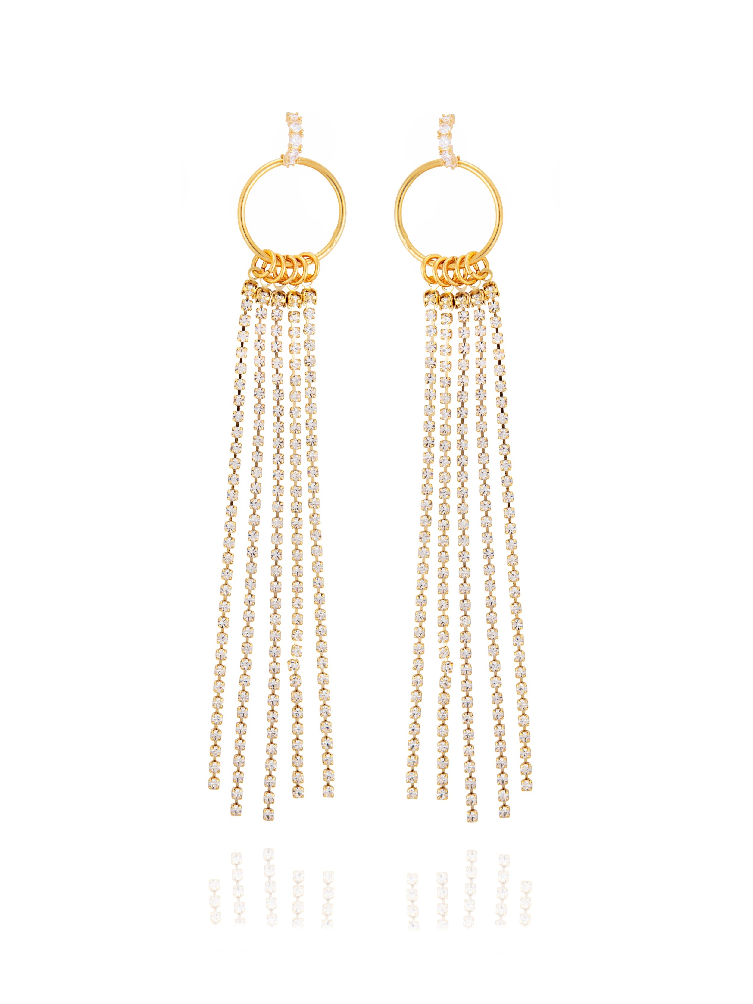 Gold Chain Earrings | Modern Drop Earrings – MOUNSER