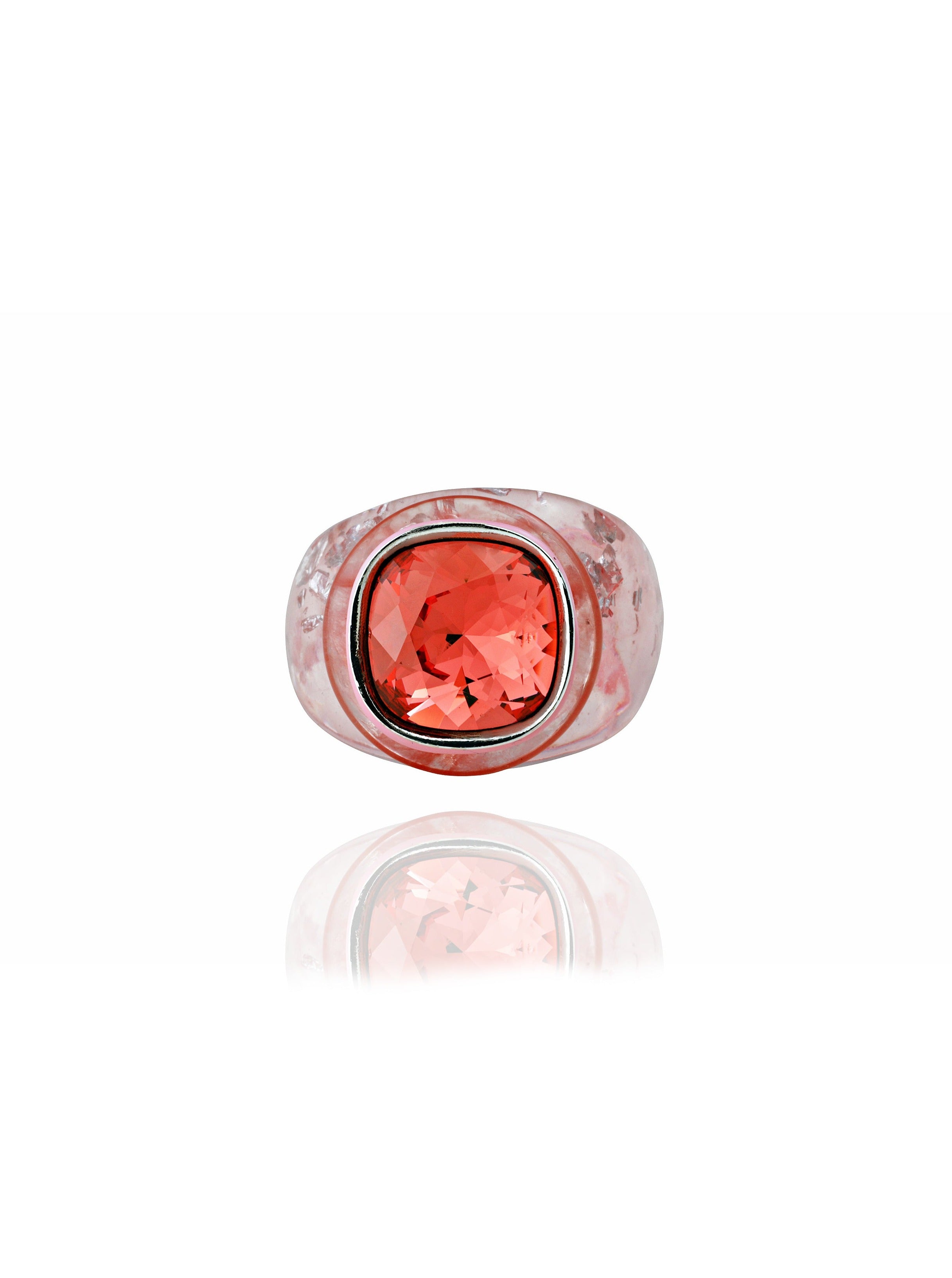 Luxury Acrylic Ring | Pink Rhinestone Ring – MOUNSER