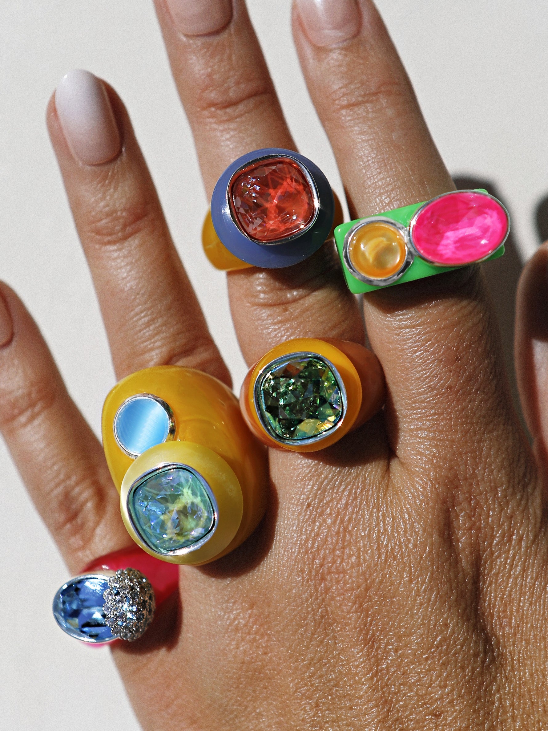 Unique Cocktail Rings | Colorful Acrylic Rings – MOUNSER