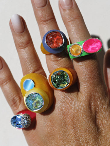 Unique Cocktail Rings | Colorful Acrylic Rings – MOUNSER