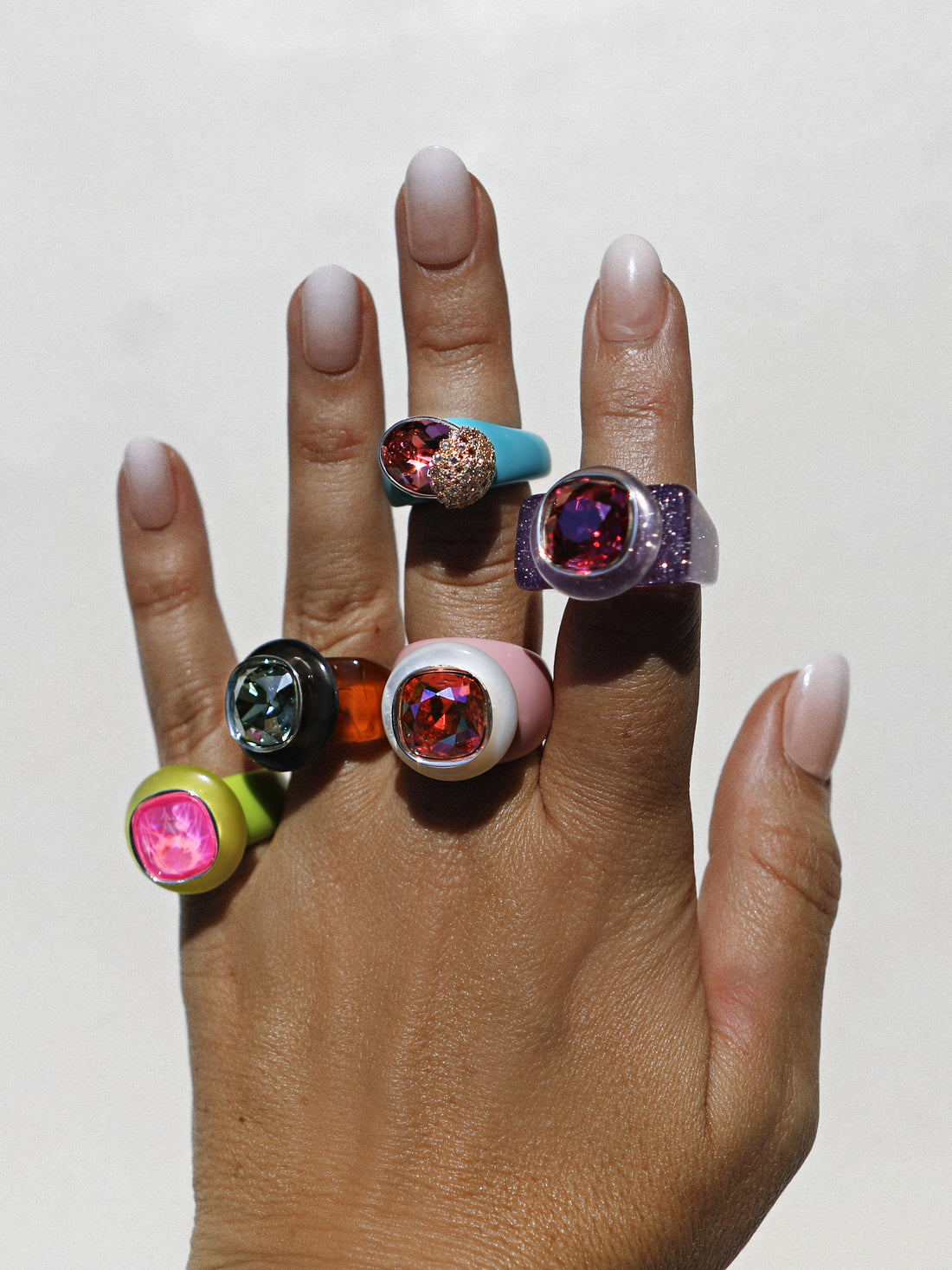 Unique Cocktail Rings | Colorful Acrylic Rings – MOUNSER