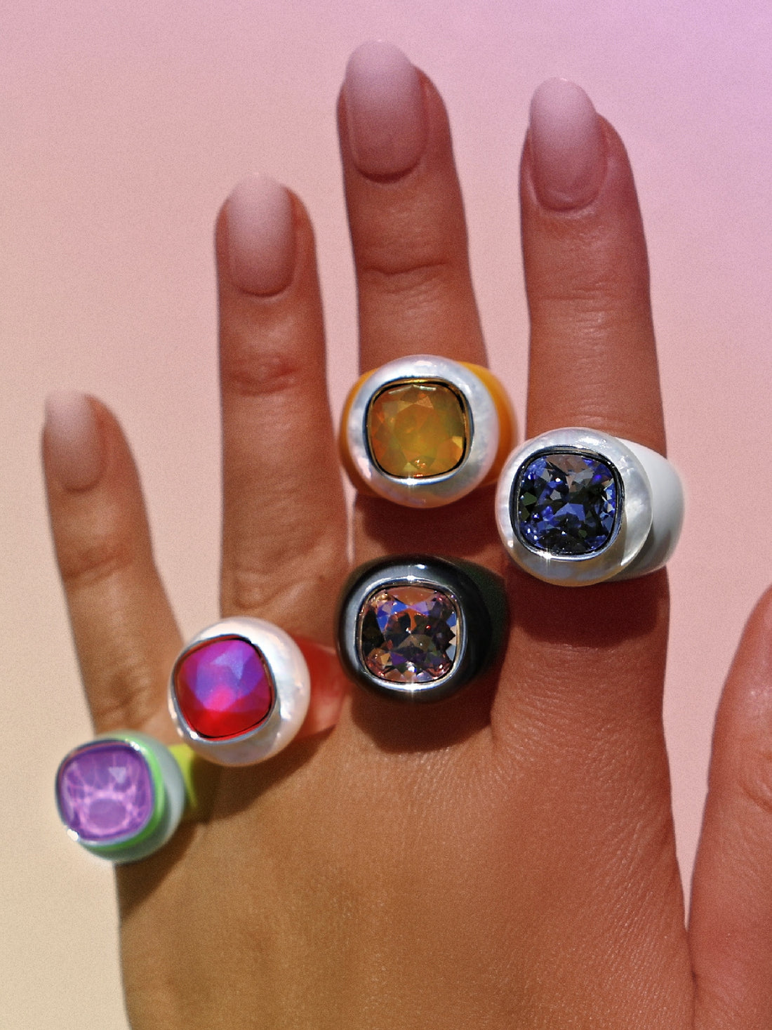 Unique Cocktail Rings | Colorful Acrylic Rings – MOUNSER