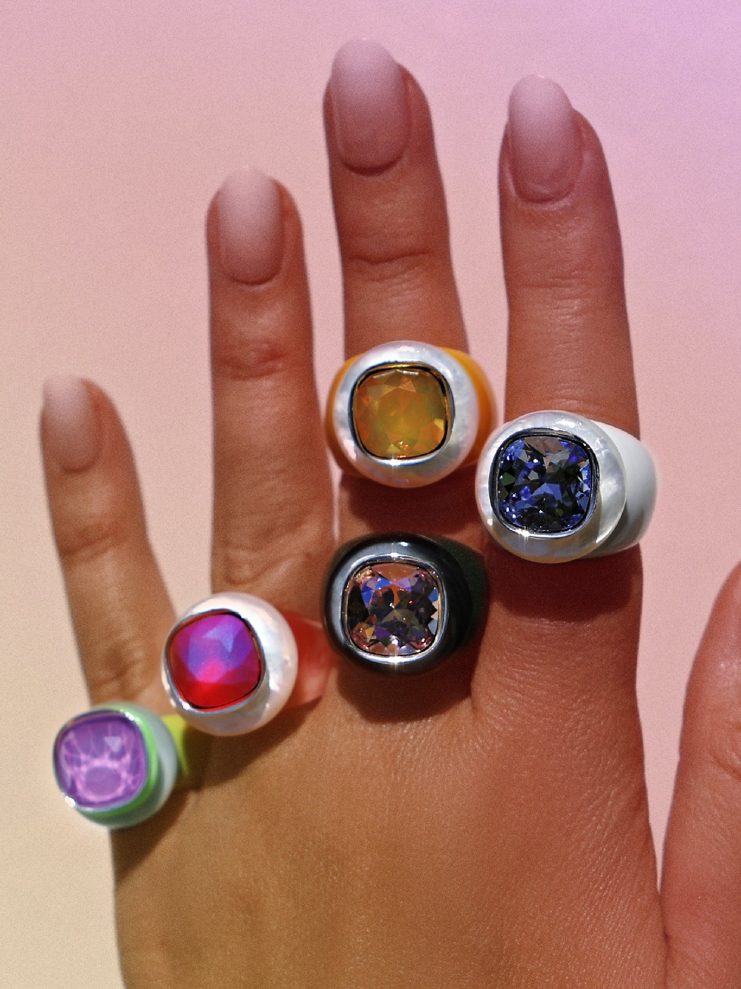 Unique Cocktail Rings | Colorful Acrylic Rings – MOUNSER