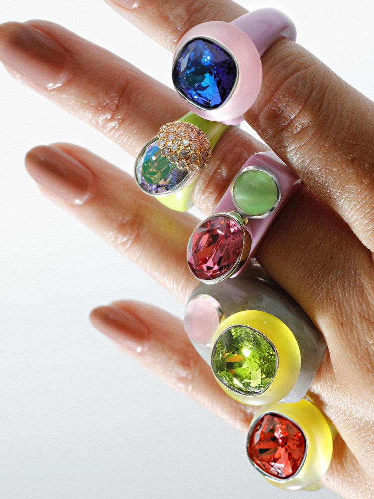 Unique Cocktail Rings | Colorful Acrylic Rings – MOUNSER