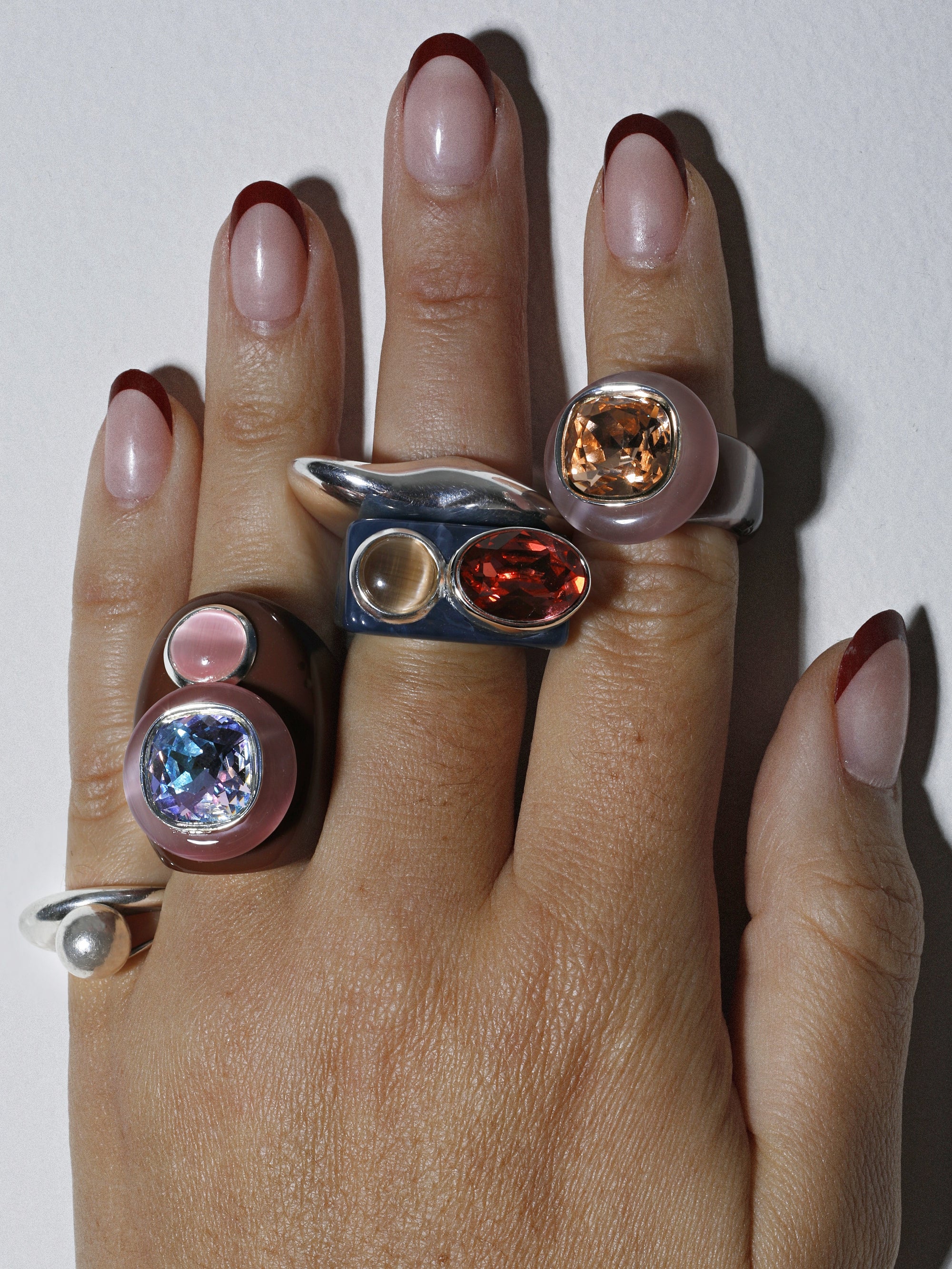 MOUNSER | Ring Pop in Sheer Nylons - Statement Crystal Cocktail Ring